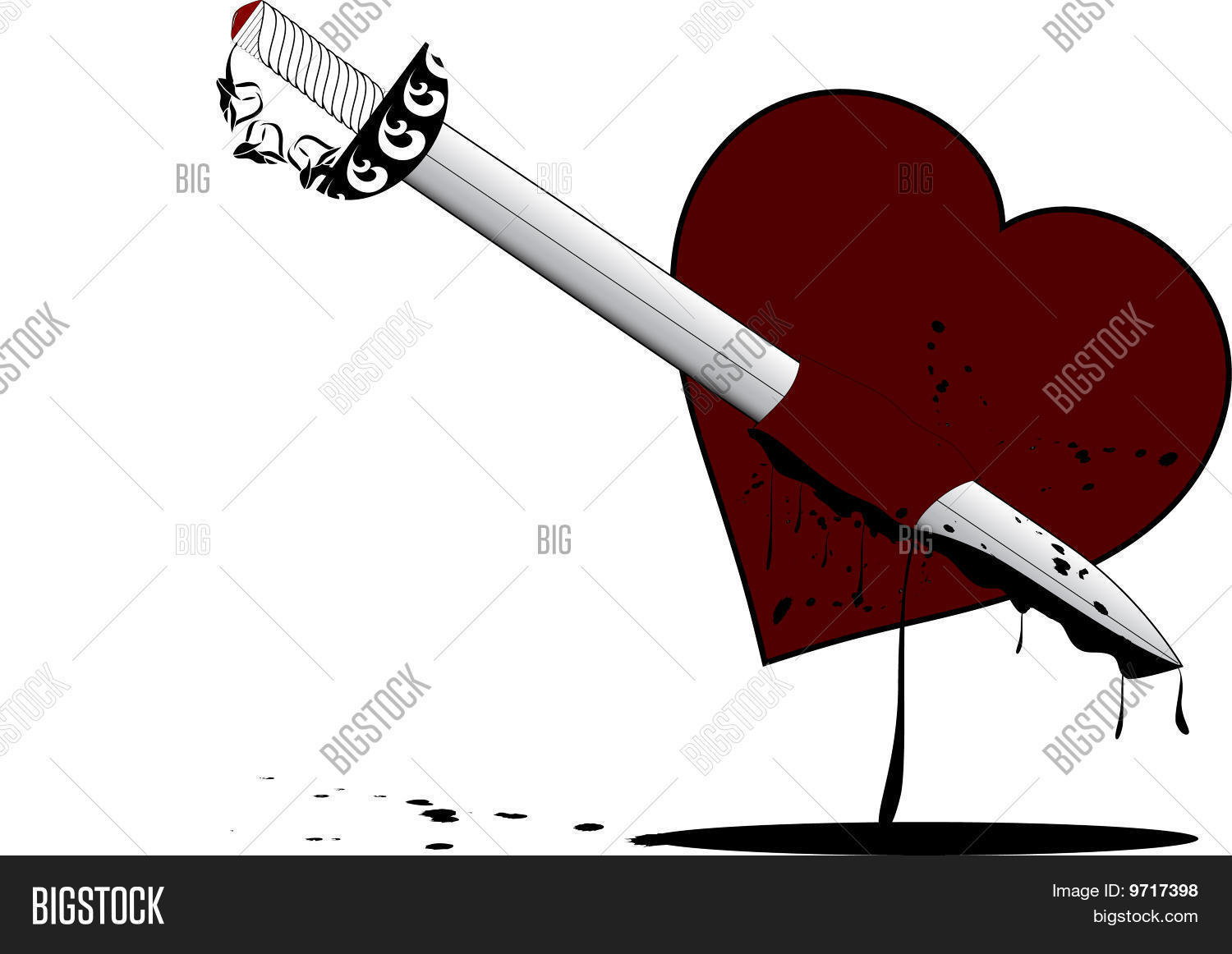 Stabbed Heart Vector & Photo (Free Trial) | Bigstock