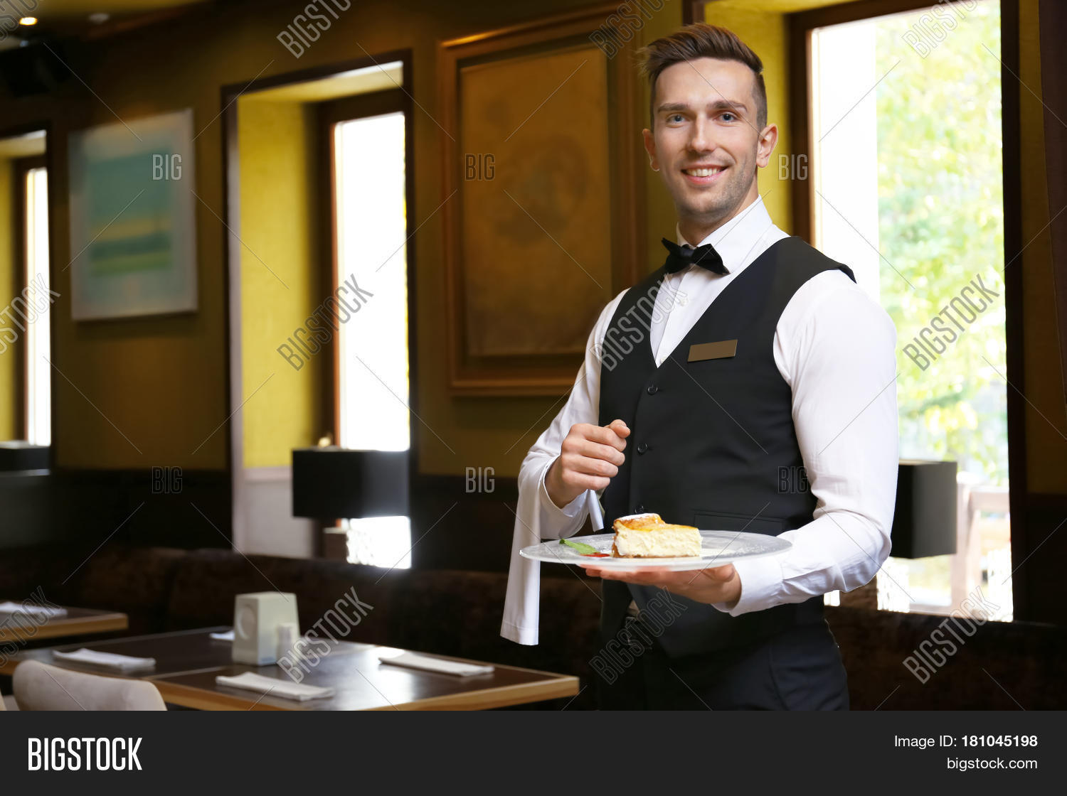 Handsome Young Waiter Image & Photo (Free Trial) | Bigstock