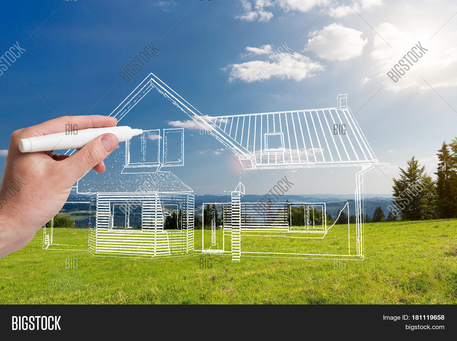 Hand Drawing Home. Image & Photo (Free Trial) | Bigstock