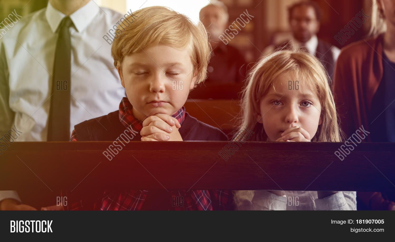 Kids Pray Church Image & Photo (Free Trial) | Bigstock