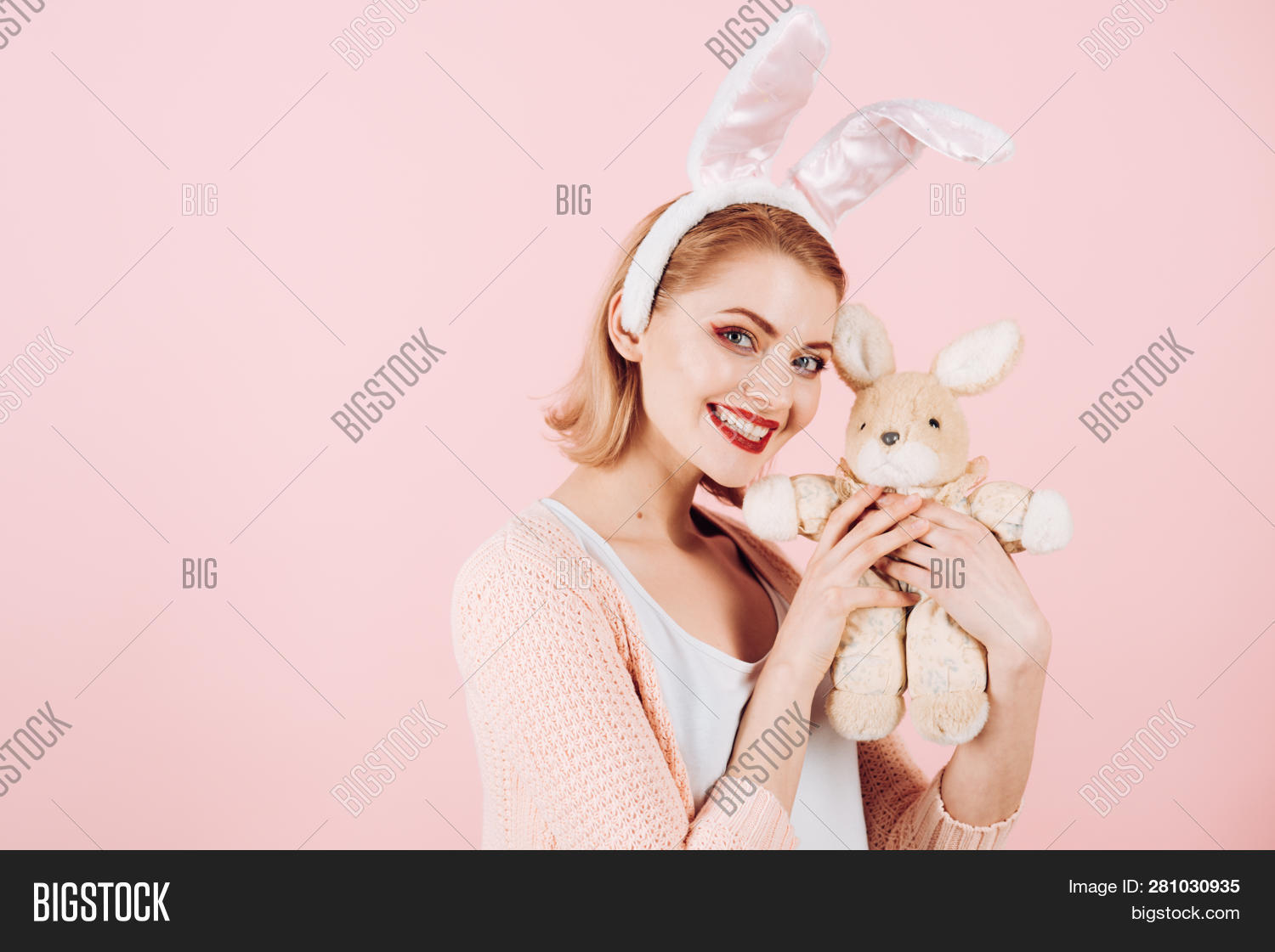Happy Woman Bunny Ears Image & Photo (Free Trial) | Bigstock