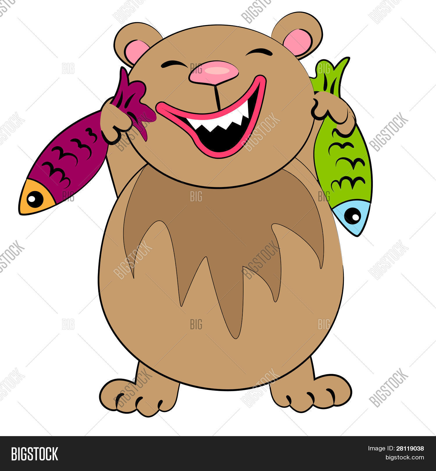 Cartoon Bear Fish. Vector & Photo (Free Trial) | Bigstock