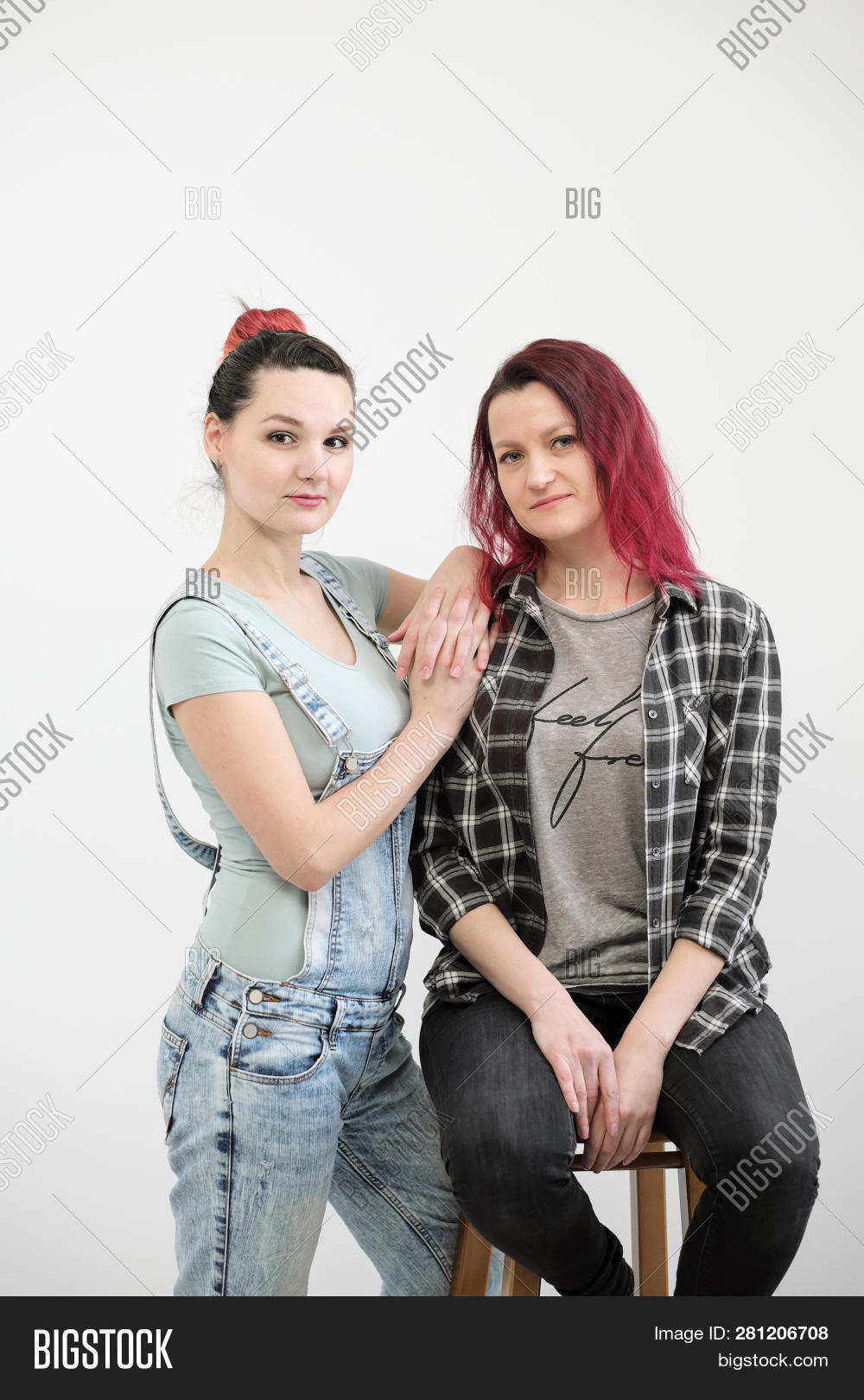 Two Girls Hug On White Image & Photo (Free Trial) | Bigstock