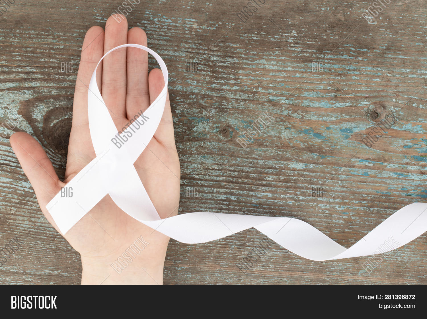 White Ribbon On Wooden Image & Photo (Free Trial) | Bigstock