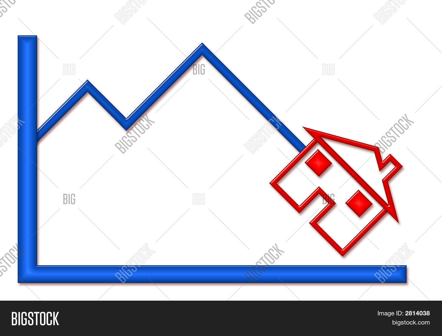 Down Graph House Image & Photo (Free Trial) | Bigstock