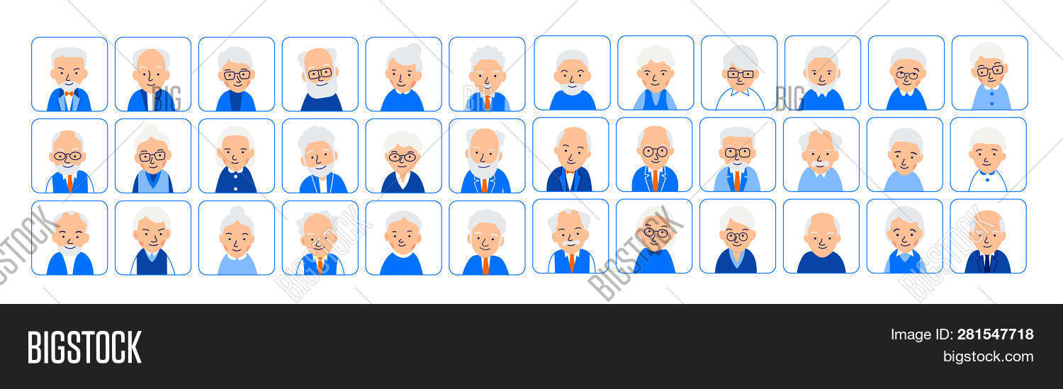Set Avatars Old People Image & Photo (Free Trial) | Bigstock