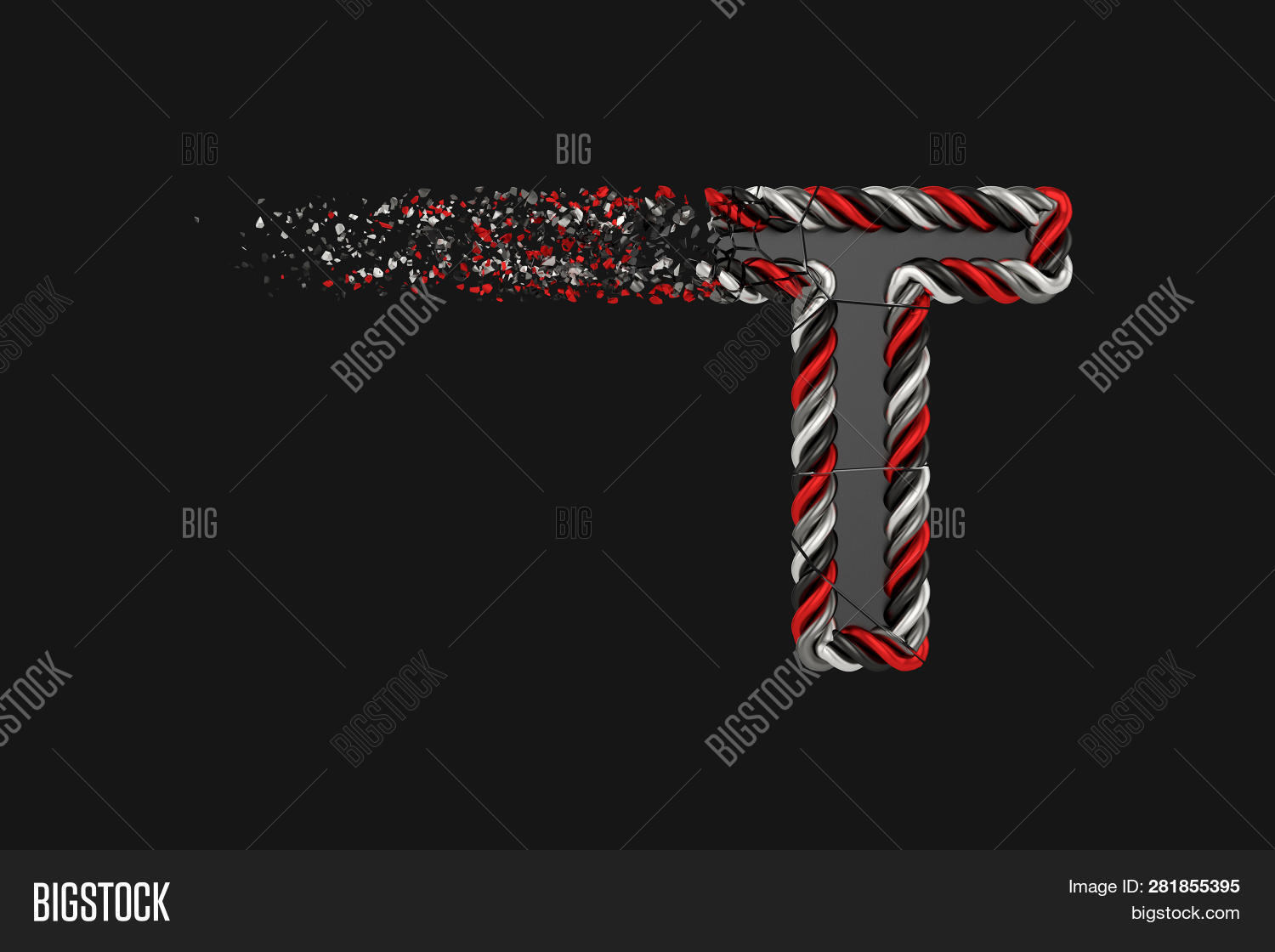 Shattering Letter T 3d Image & Photo (Free Trial) | Bigstock