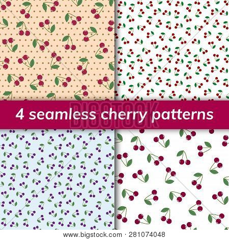Cherry Patterns. Vector & Photo (Free Trial) | Bigstock