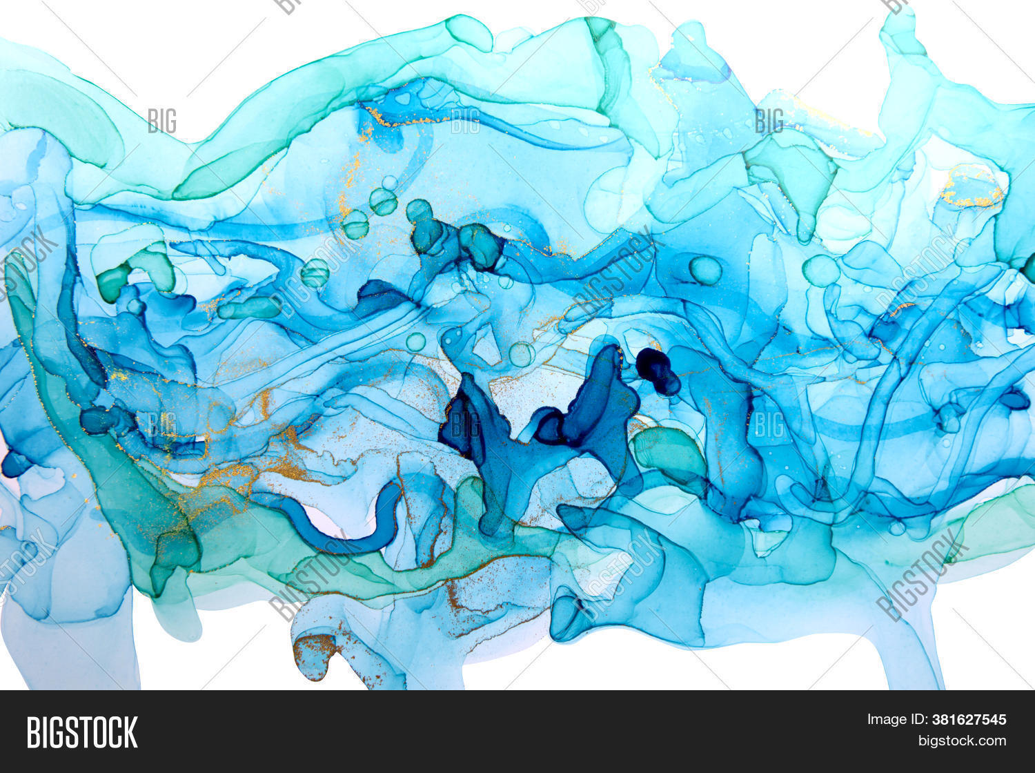 Alcohol Ink Blue Gold Image & Photo (Free Trial) | Bigstock