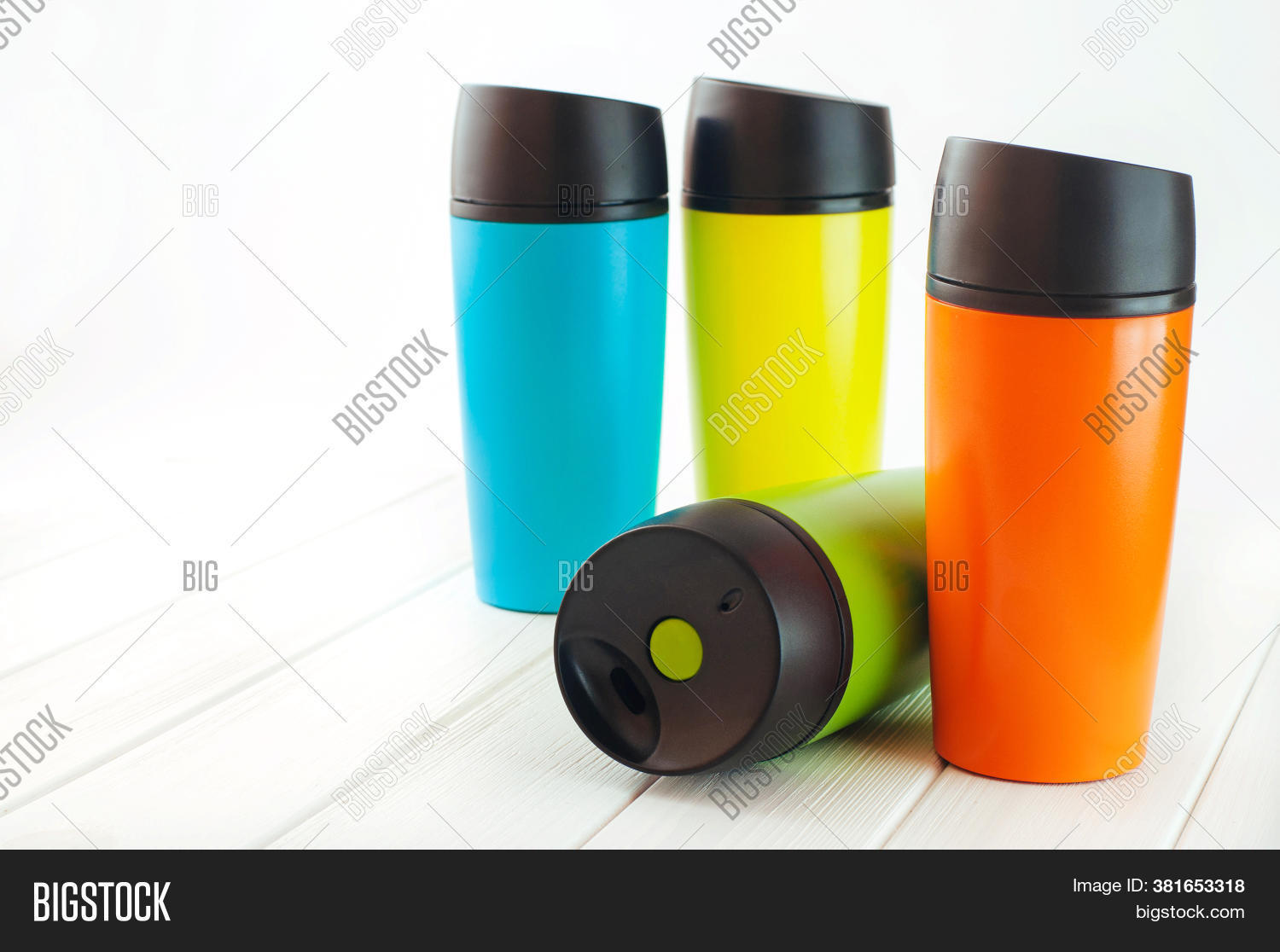 Color Thermos Mugs On Image & Photo (Free Trial) | Bigstock