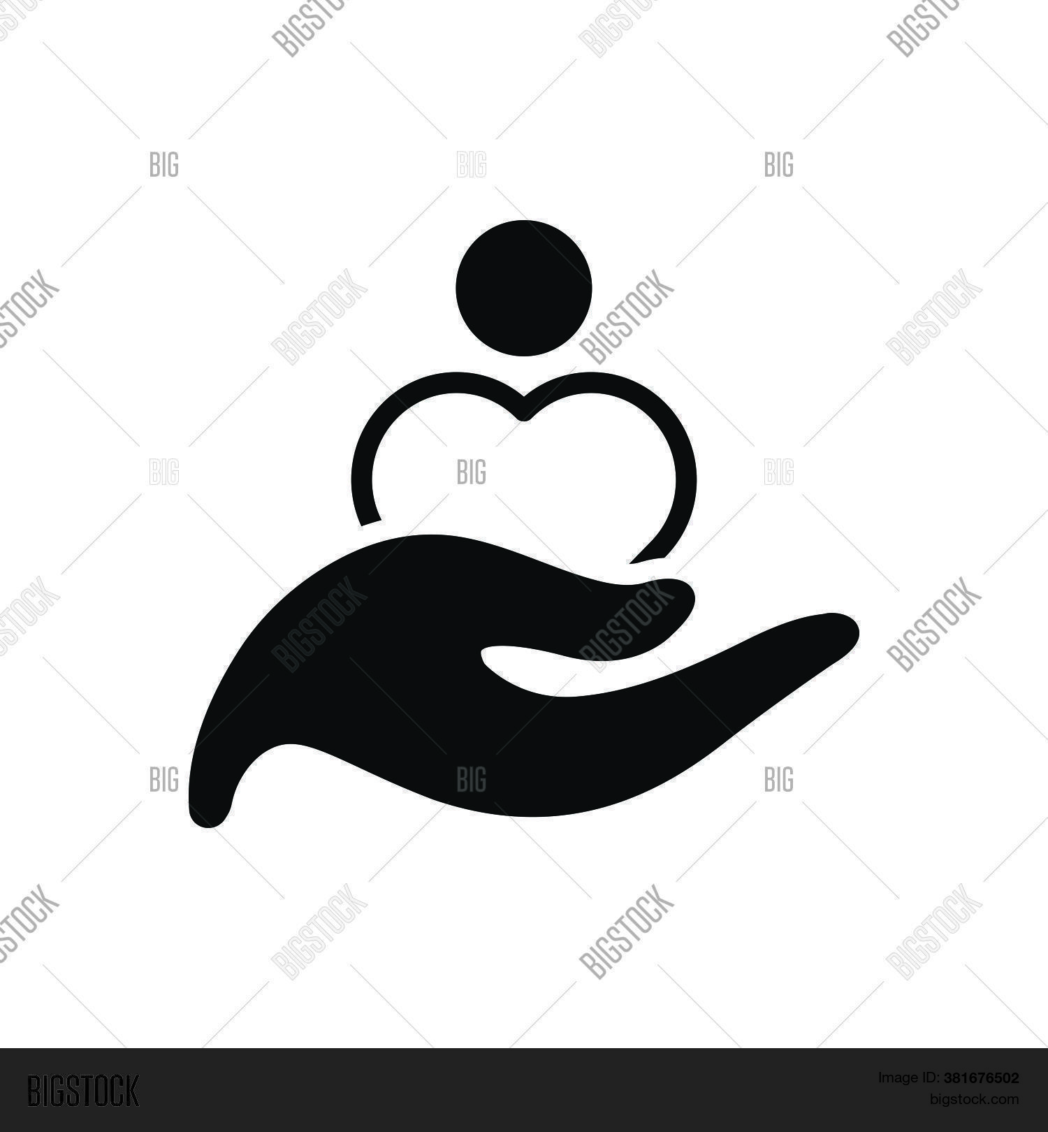 Black Solid Icon Care Vector & Photo (Free Trial) | Bigstock