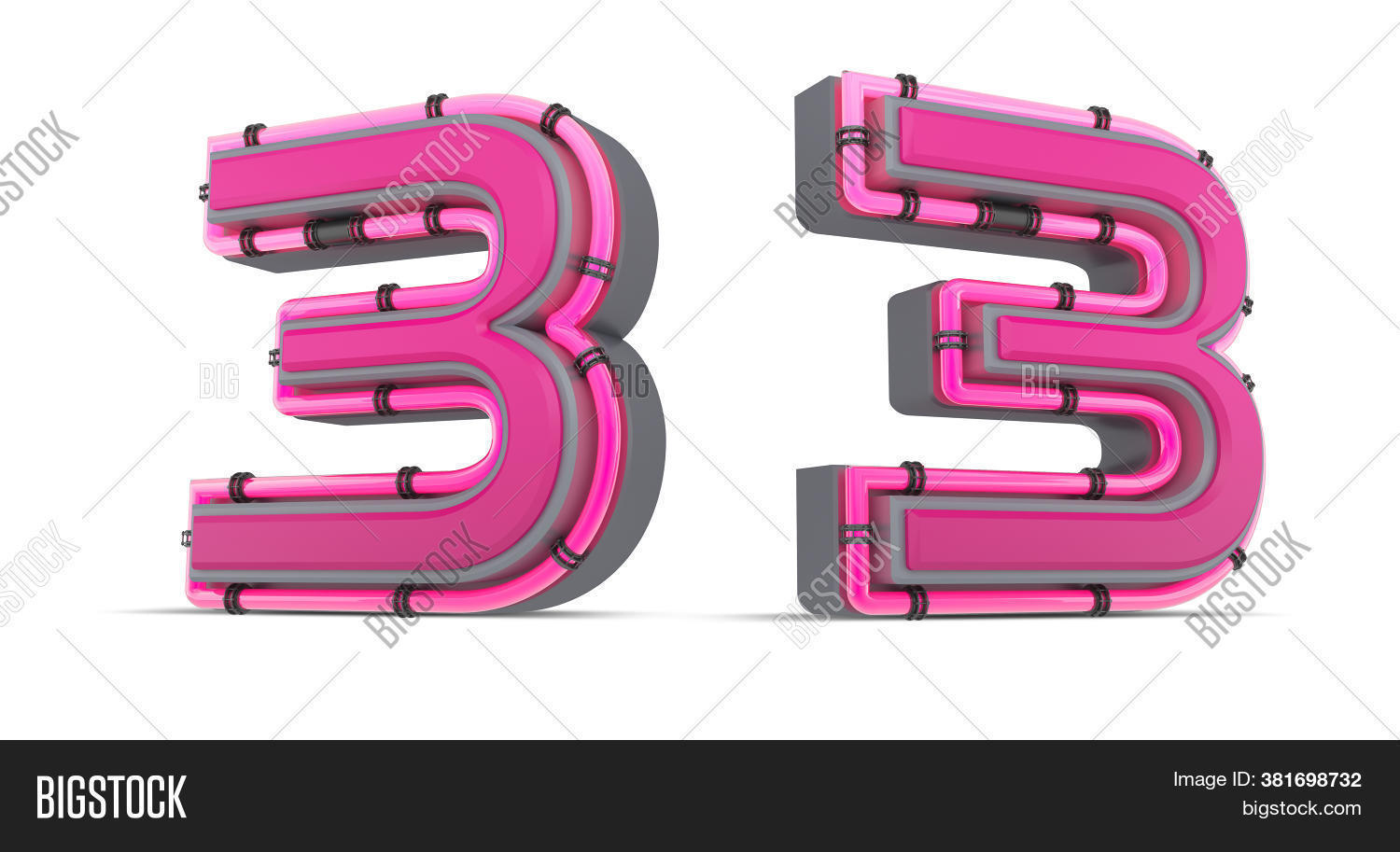 3d Pink Number Neon Image & Photo (Free Trial) | Bigstock
