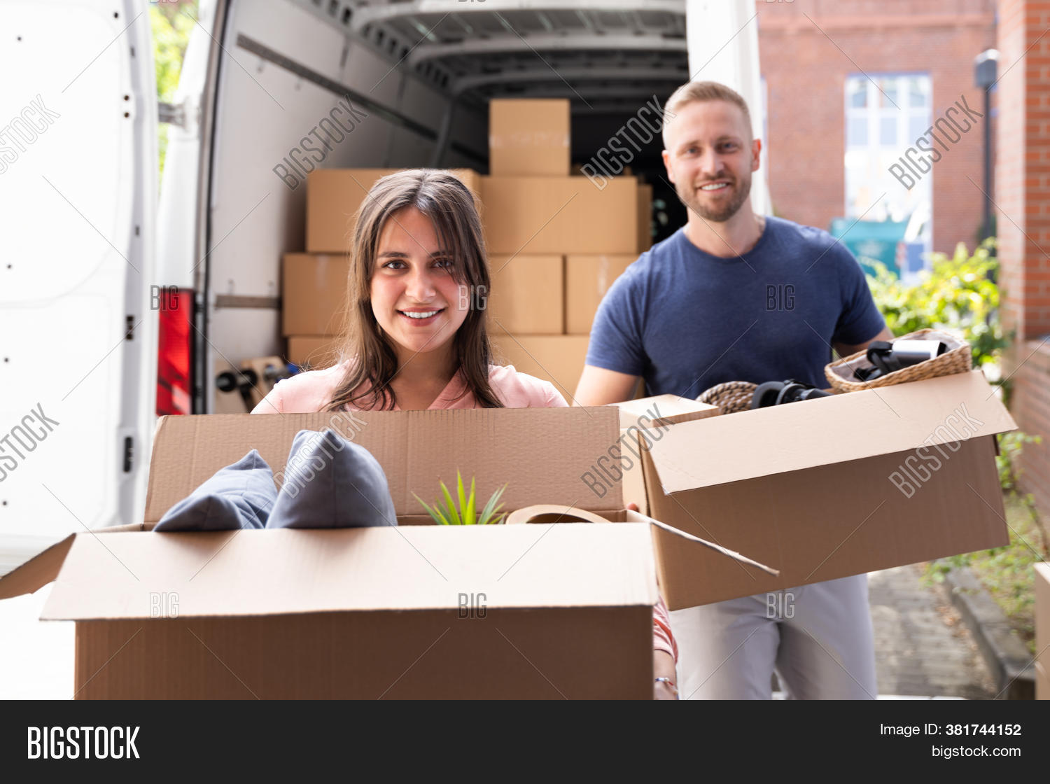 Couple Moving Boxes Image & Photo (Free Trial) | Bigstock