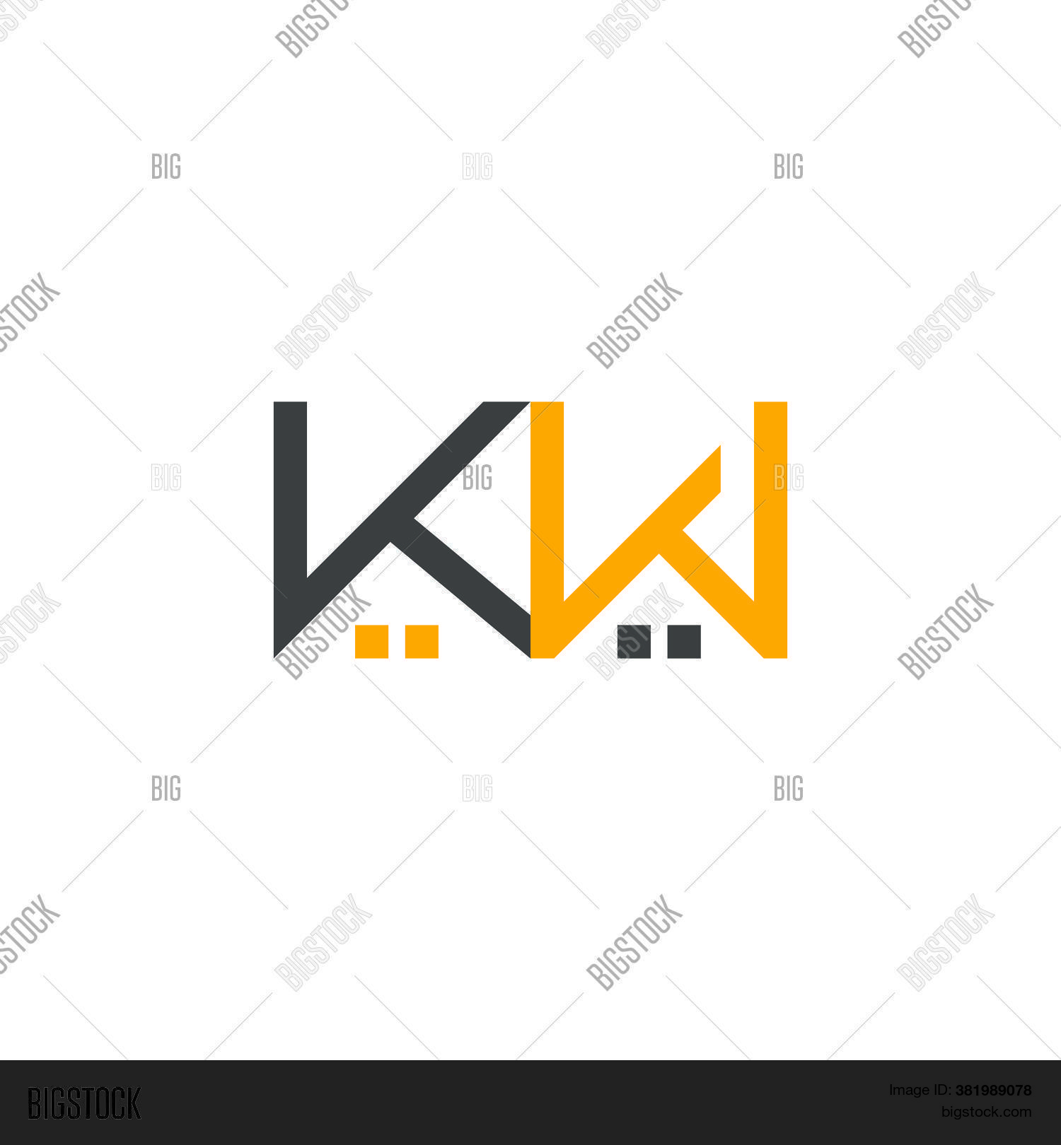 Letter Kw Simple Vector & Photo (Free Trial) | Bigstock
