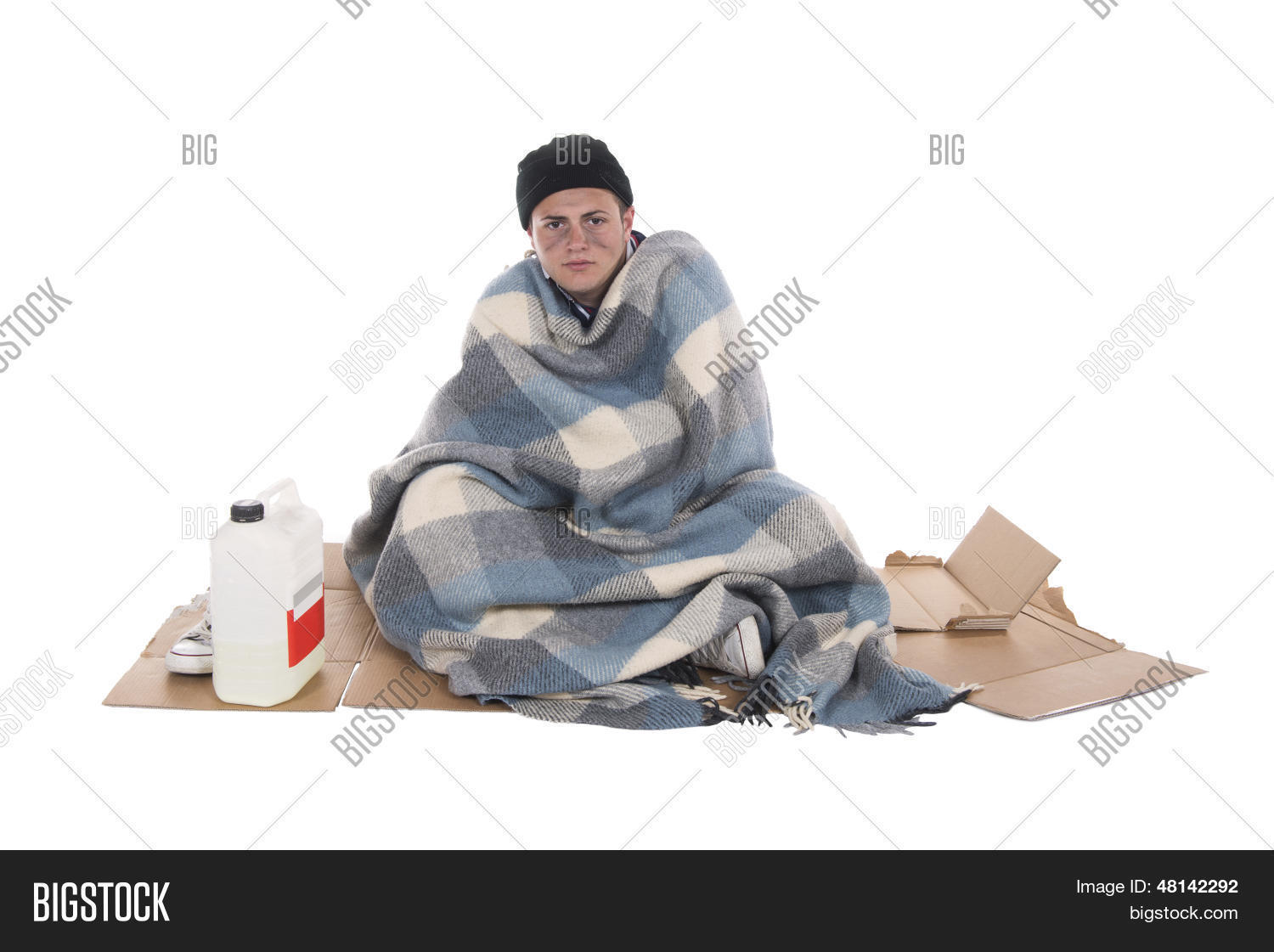 Homeless Sitting On Image & Photo (Free Trial) | Bigstock
