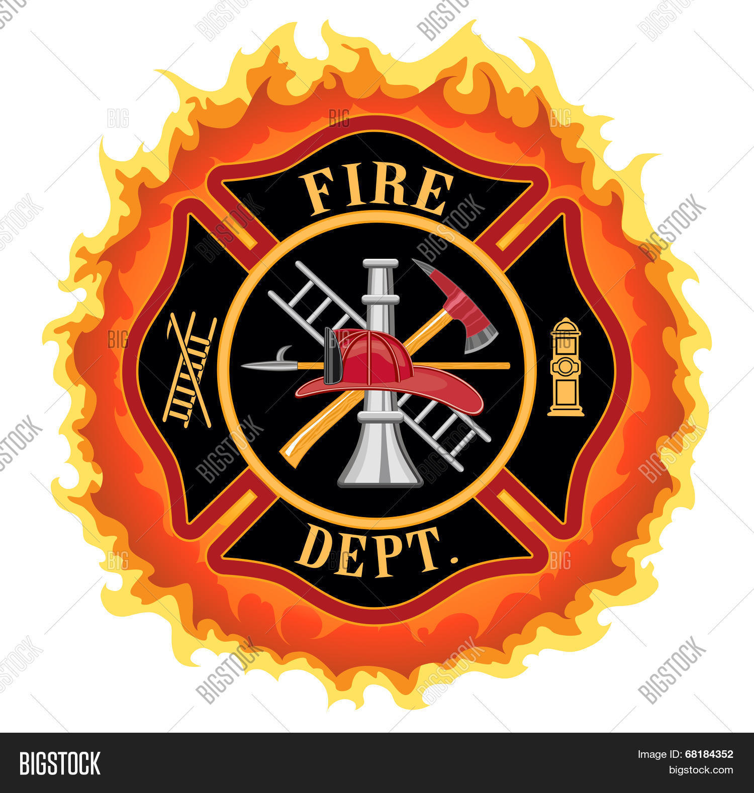 Firefighter Cross Vector & Photo (Free Trial) | Bigstock