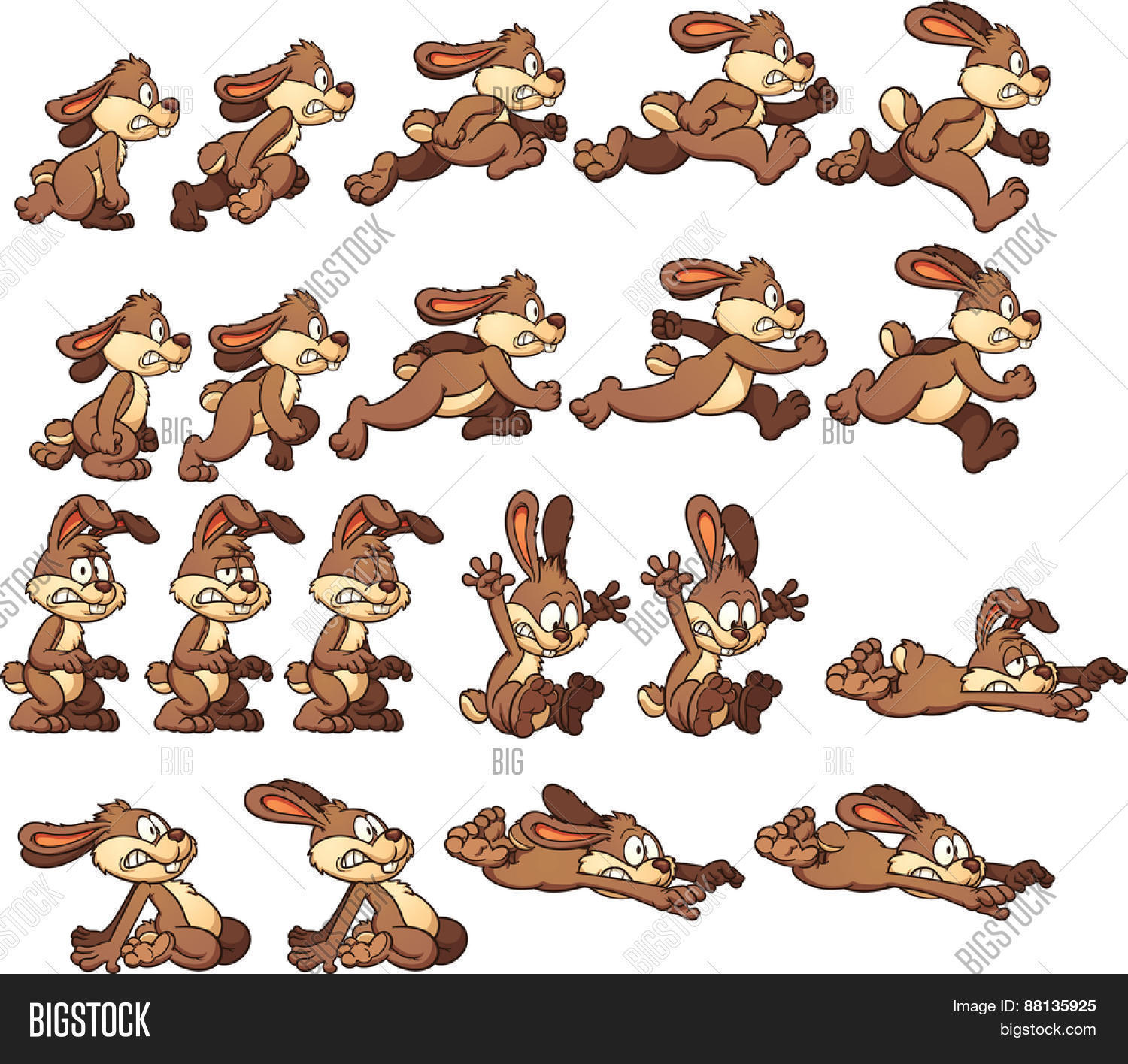 Bunny Rabbit Sprites Vector & Photo (Free Trial) | Bigstock