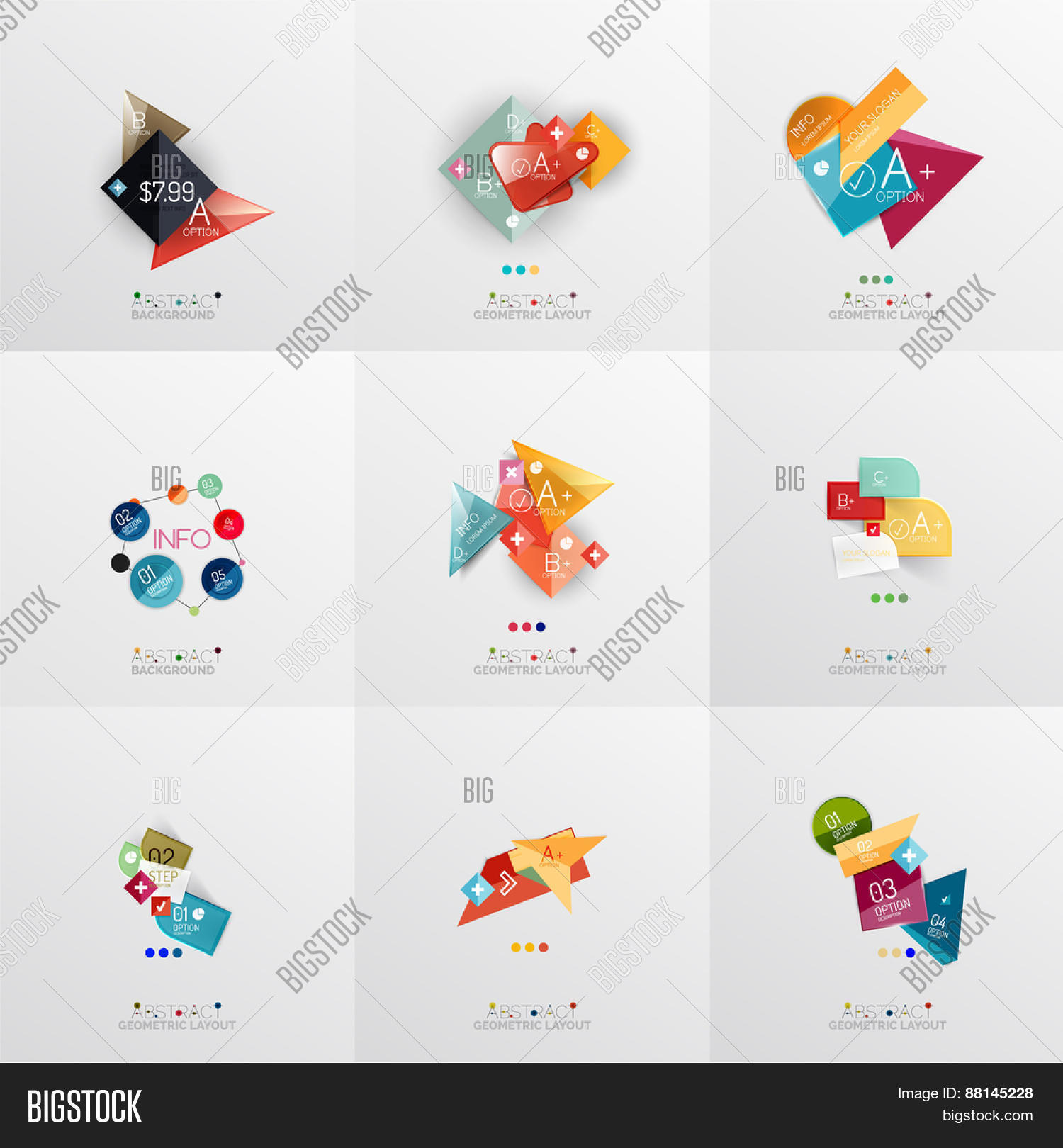 Set Paper Graphic Vector & Photo (Free Trial) | Bigstock