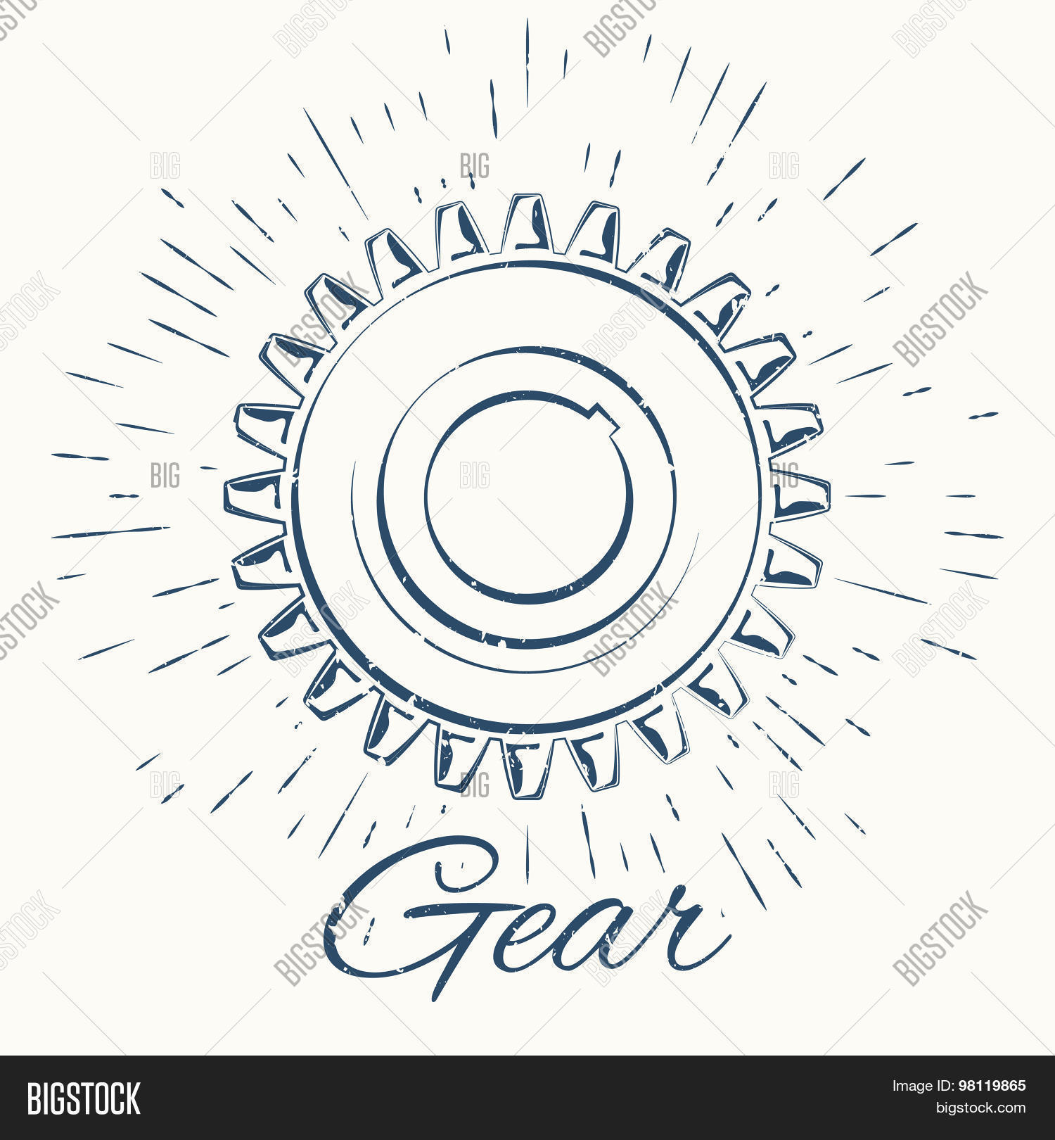 Gear Vintage Sun Vector & Photo (Free Trial) | Bigstock