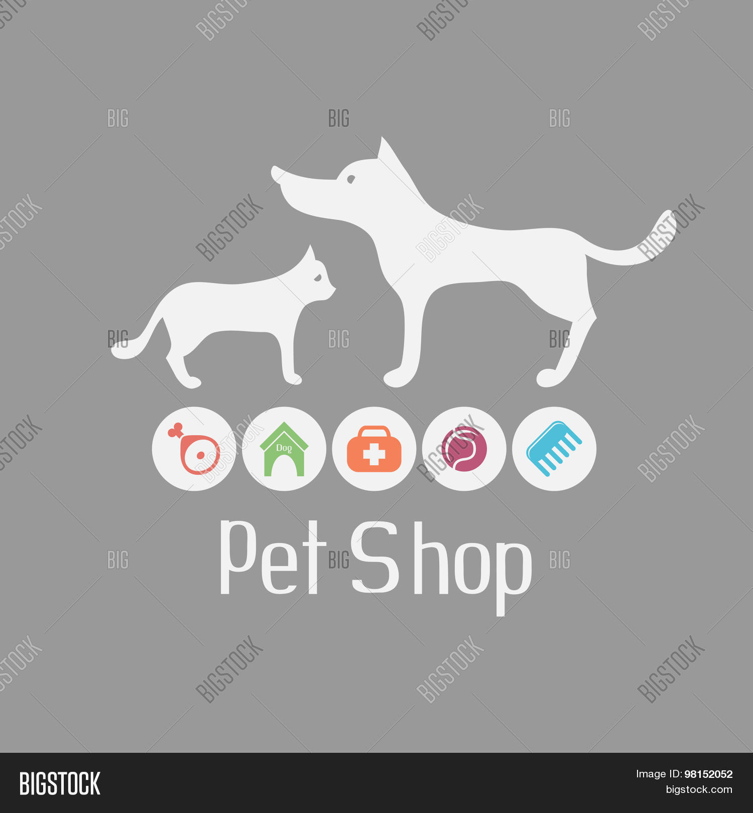 Cat Dog Sign Pet Shop Vector & Photo (Free Trial) | Bigstock