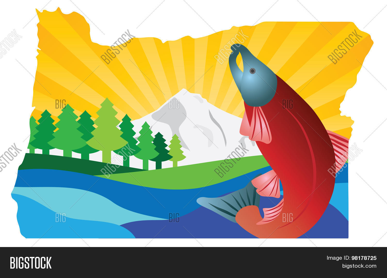 Scenic State Oregon Vector & Photo (Free Trial) | Bigstock