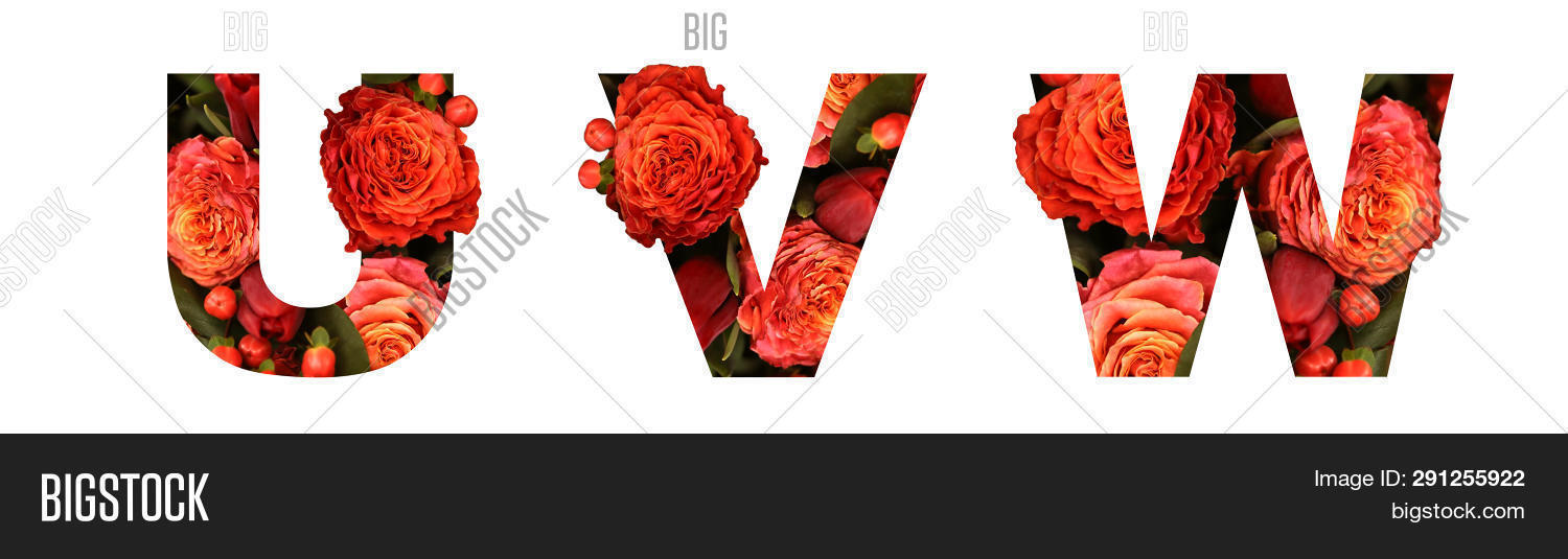 Floral Font Letter UVW Image & Photo (Free Trial) | Bigstock