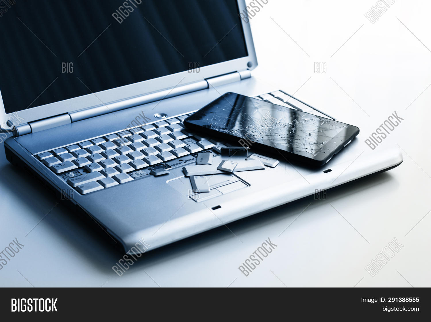 Silver Laptop Broken Image & Photo (Free Trial) | Bigstock