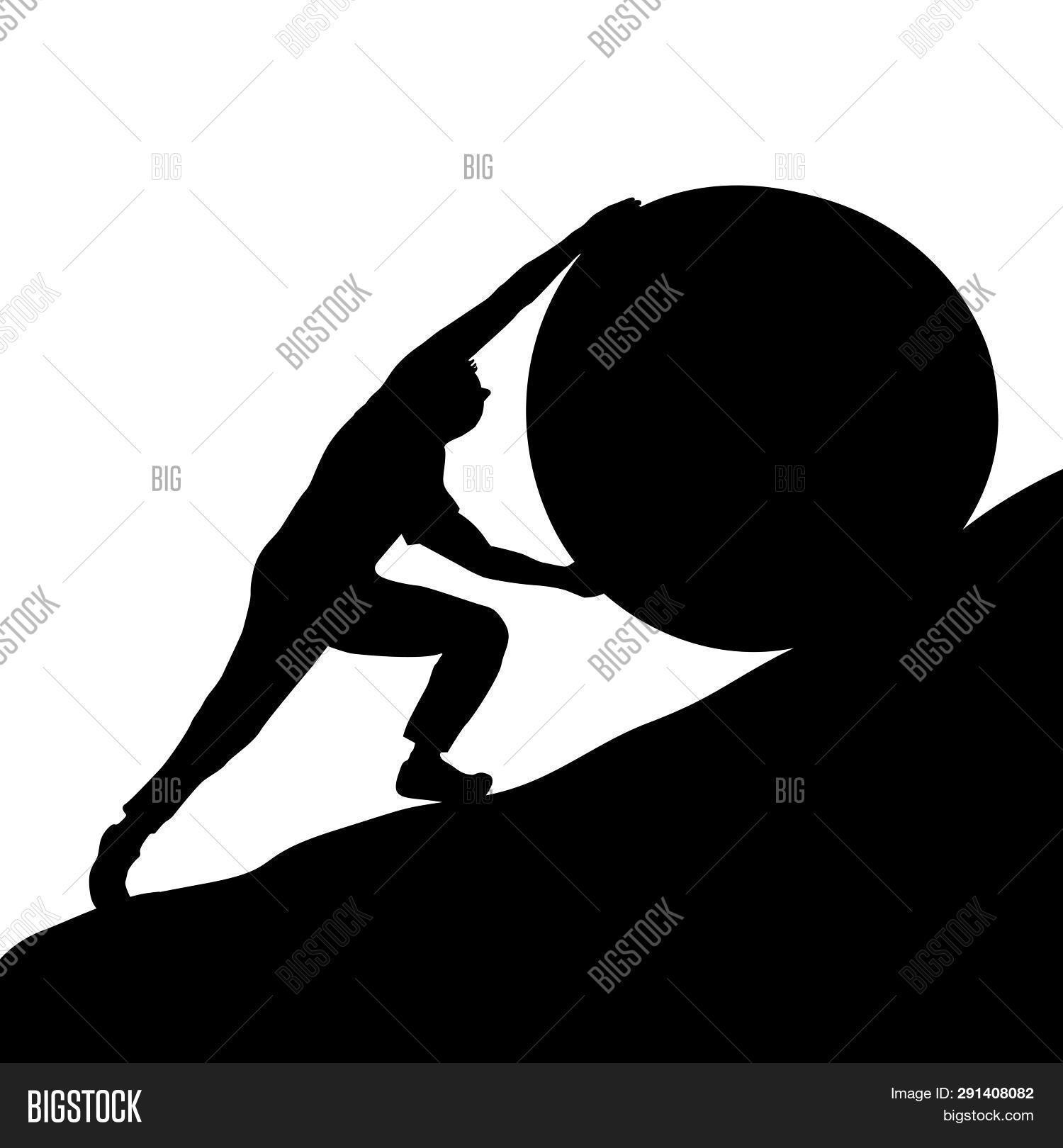 Man Trying Pull Stone Image & Photo (Free Trial) | Bigstock