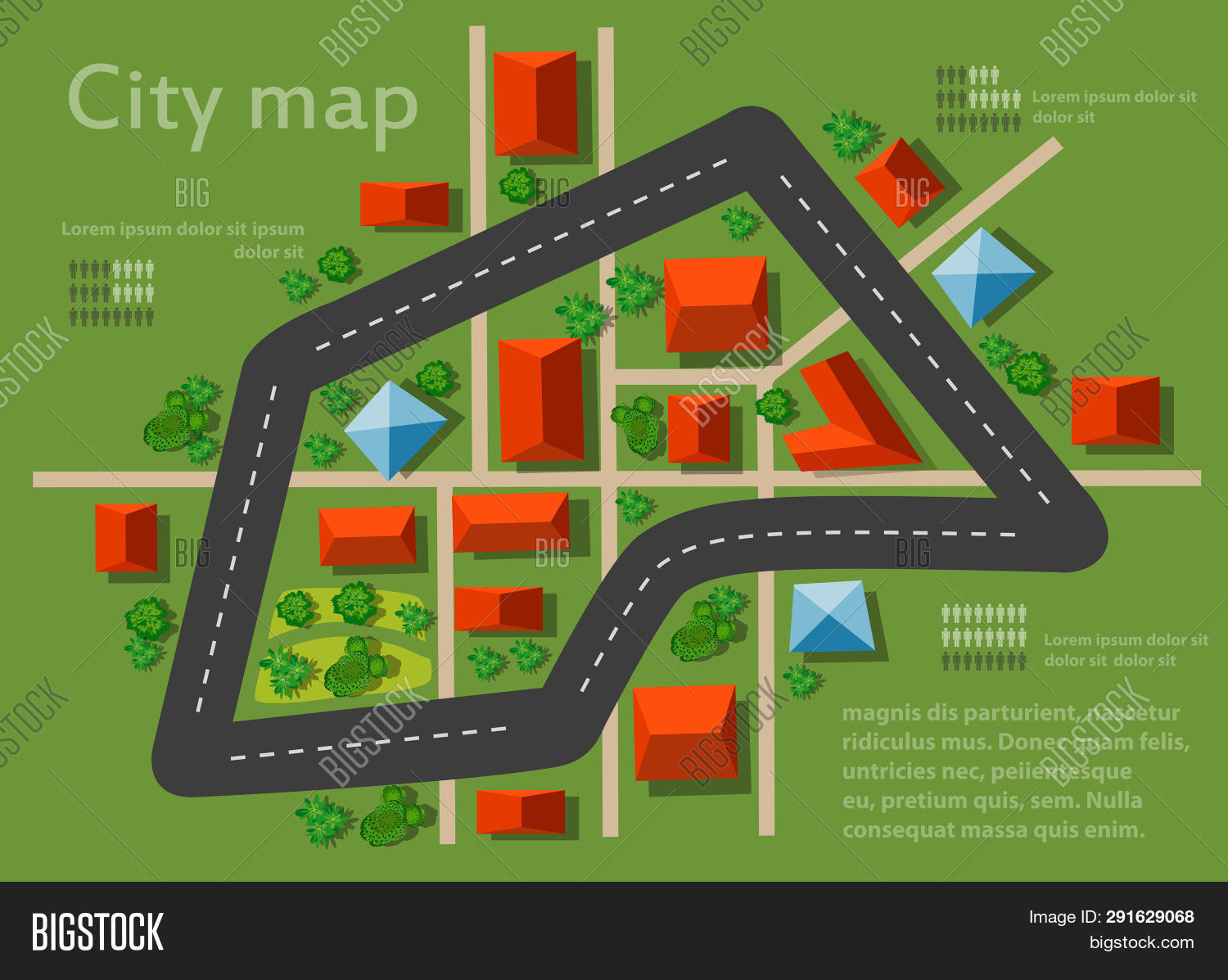 Top View City Map Image & Photo (Free Trial) | Bigstock