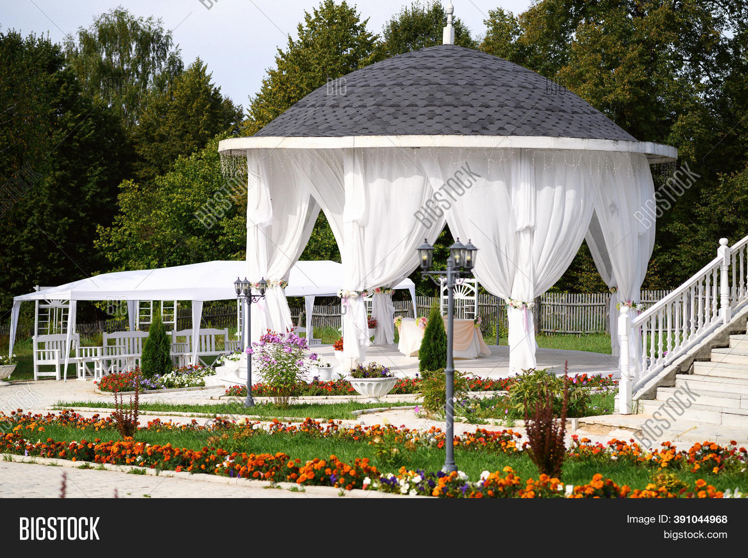 White Wedding Gazebo Image & Photo (Free Trial) | Bigstock