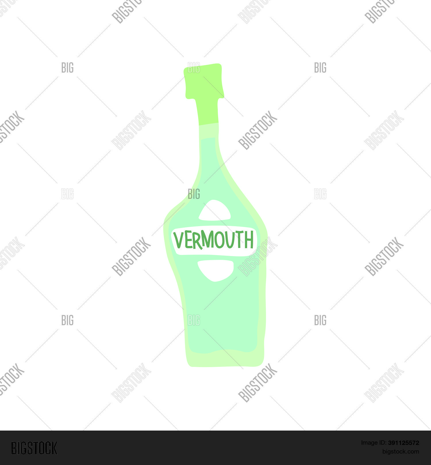 Vermouth Bottle On Vector & Photo (Free Trial) | Bigstock