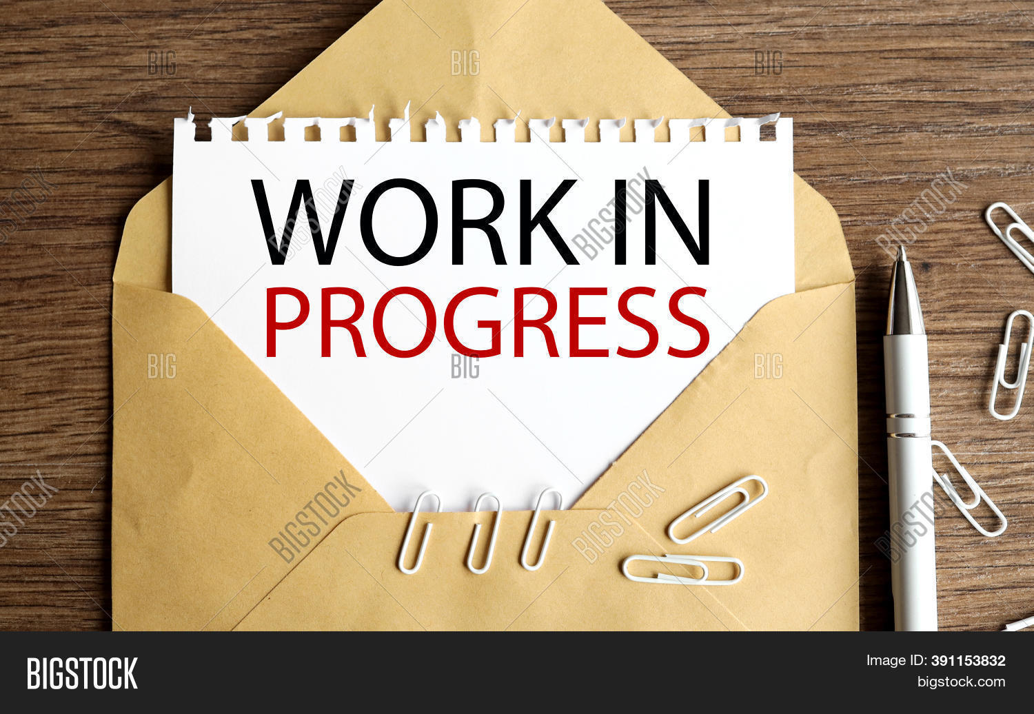 Work Progress, Text On Image & Photo (Free Trial) | Bigstock