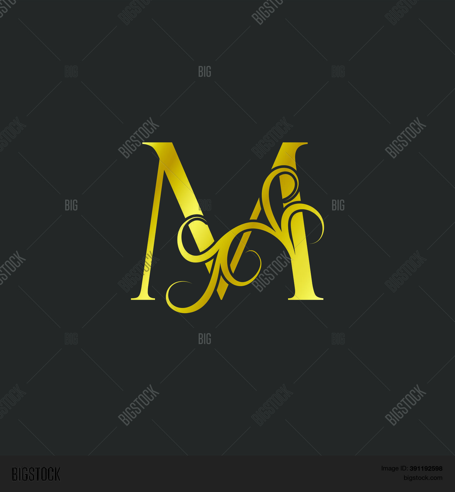 Golden M Letter Vector & Photo (Free Trial) | Bigstock