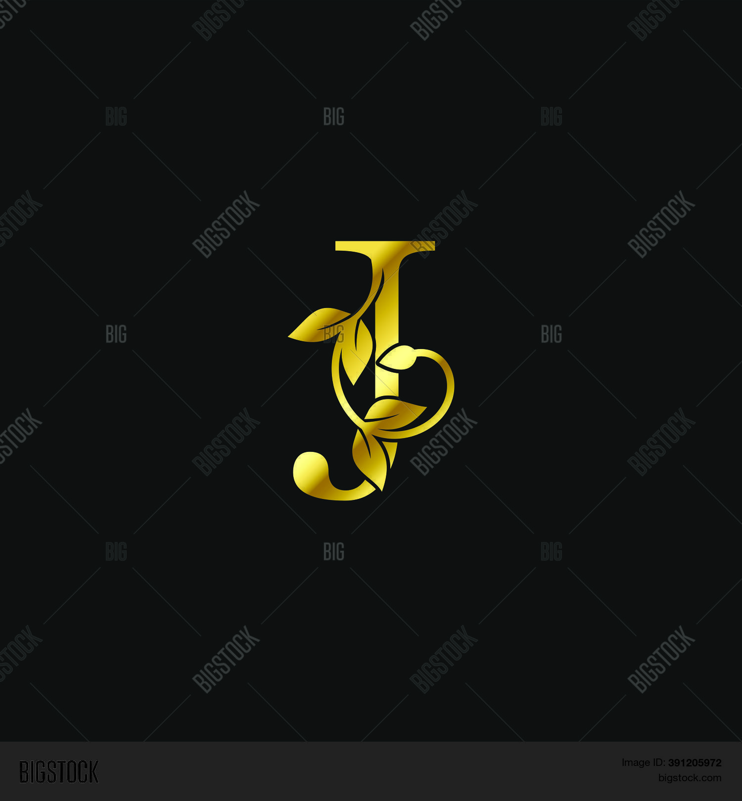 Golden J Letter Vector & Photo (Free Trial) | Bigstock