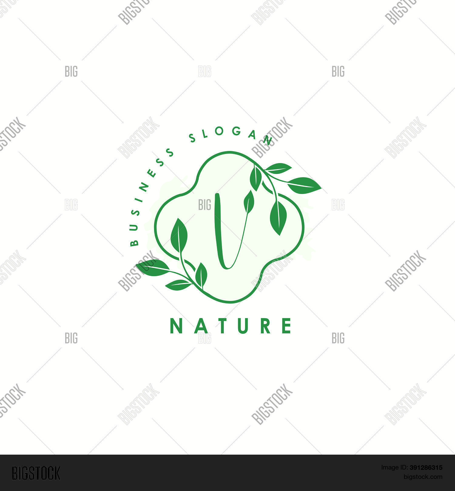 Nature Letter V Logo Vector & Photo (Free Trial) | Bigstock
