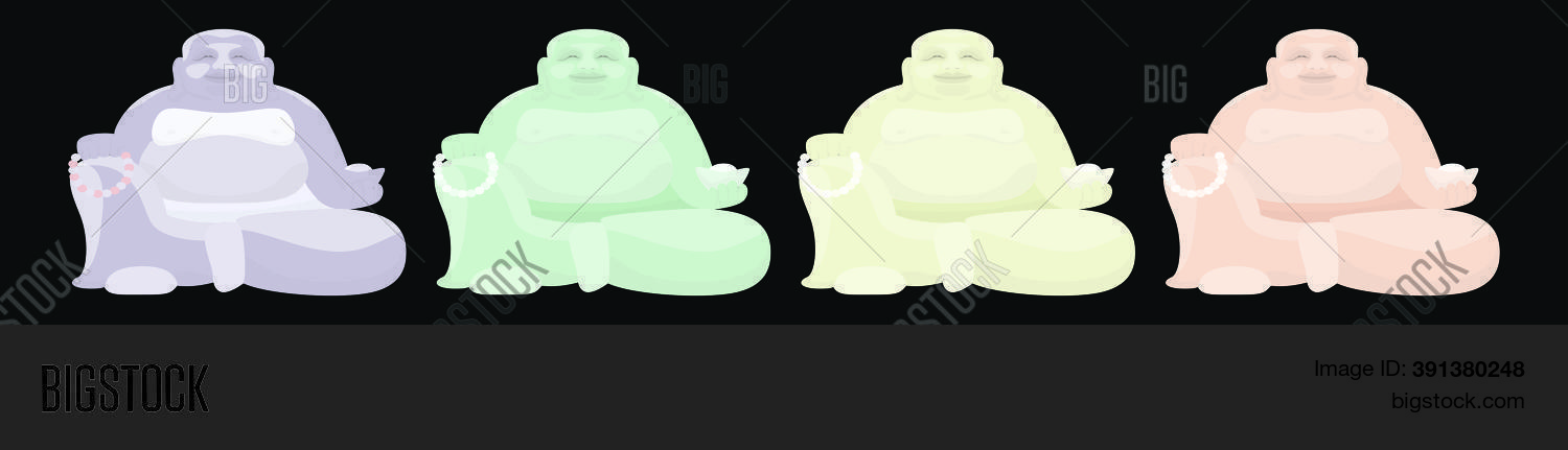 Set Fat Buddha Vector & Photo (Free Trial) | Bigstock