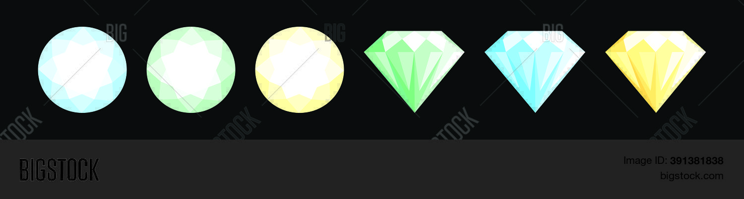 Set Diamond Cartoon Vector & Photo (Free Trial) | Bigstock