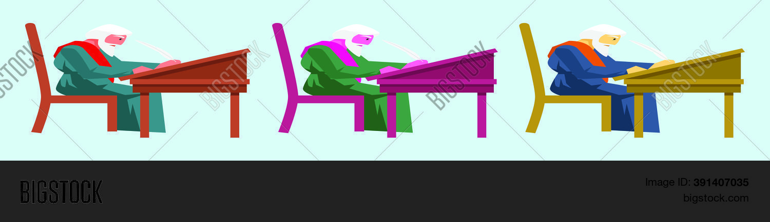 Medieval Monk Scribe Vector & Photo (Free Trial) | Bigstock