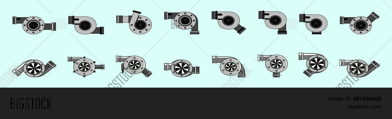 Set Car Turbocharger Vector & Photo (Free Trial) | Bigstock