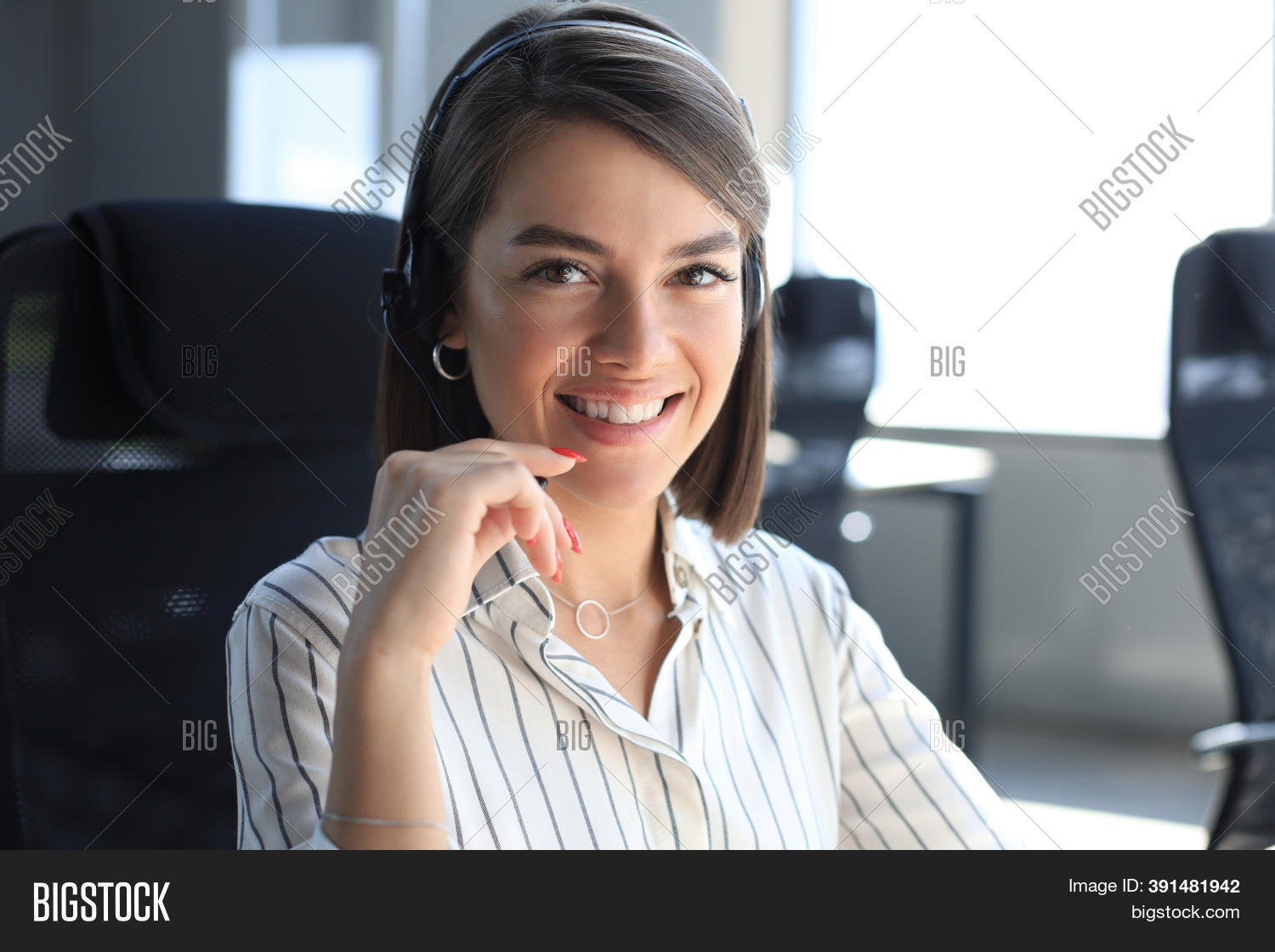 Beautiful Smiling Call Image & Photo (Free Trial) | Bigstock