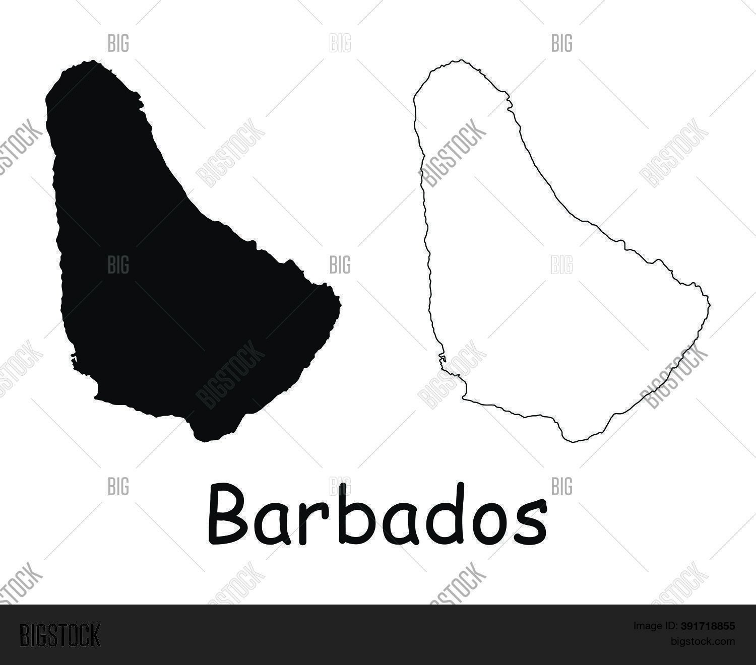 Barbados Country Map Vector & Photo (Free Trial) | Bigstock