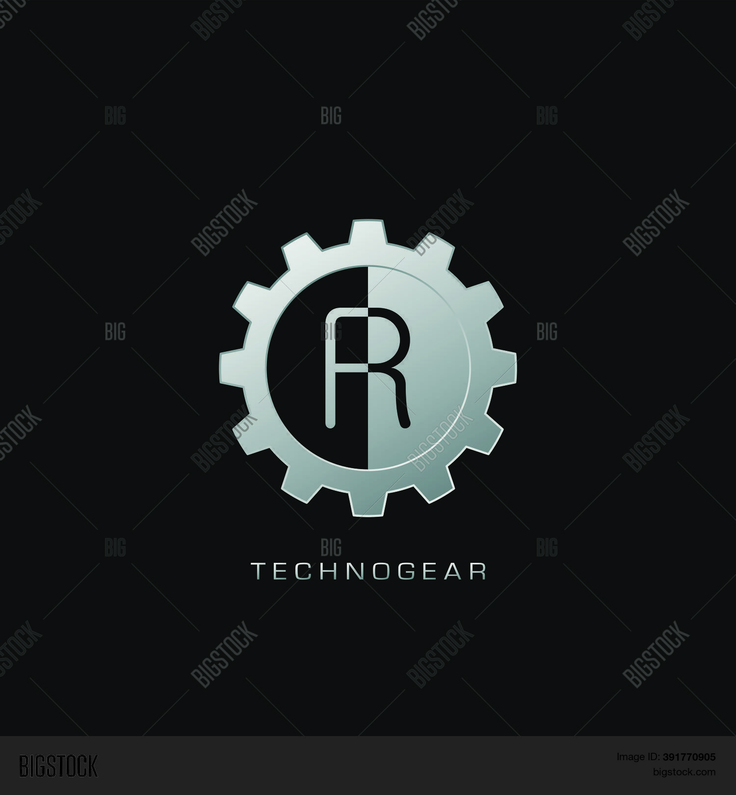 R Letter Logo Techno Vector & Photo (Free Trial) | Bigstock