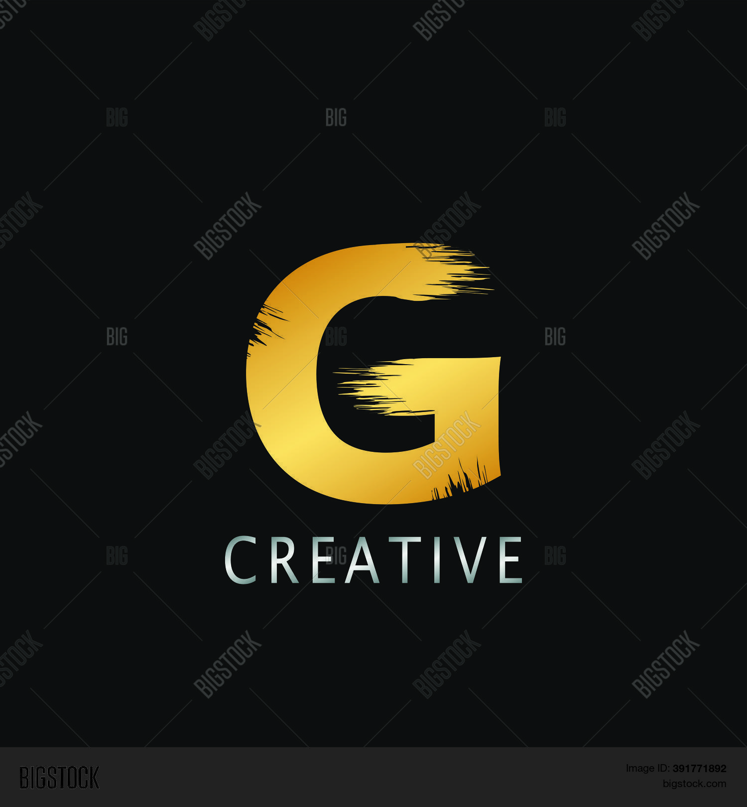 Golden G Brush Stroke Vector & Photo (Free Trial) | Bigstock