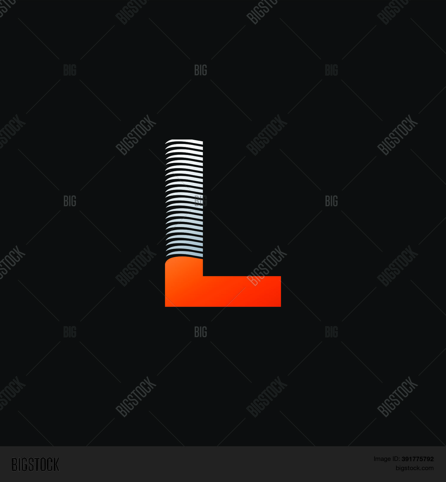 Line Stripes Letter L Vector & Photo (Free Trial) | Bigstock