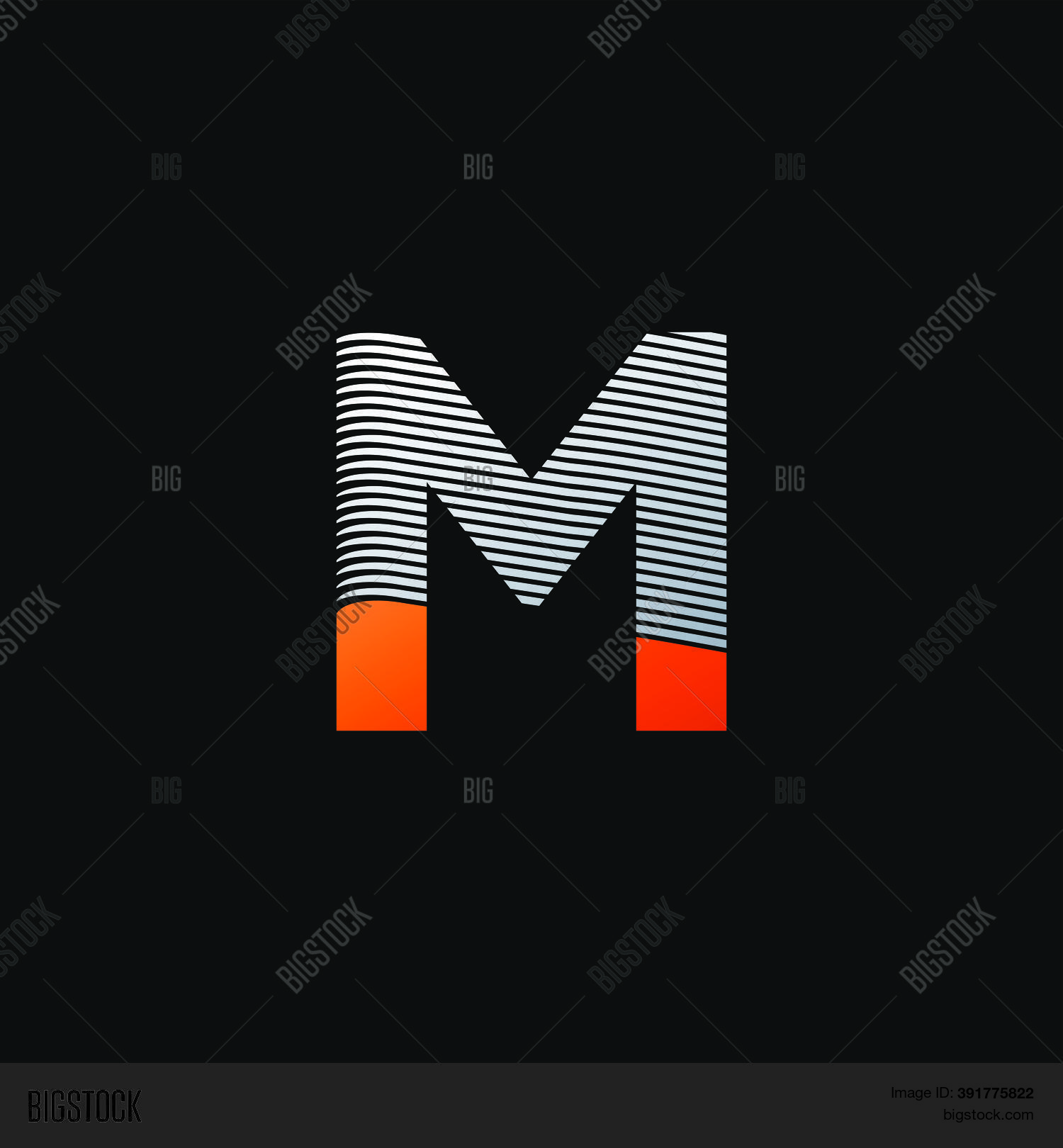 Line Stripes Letter M Vector & Photo (Free Trial) | Bigstock