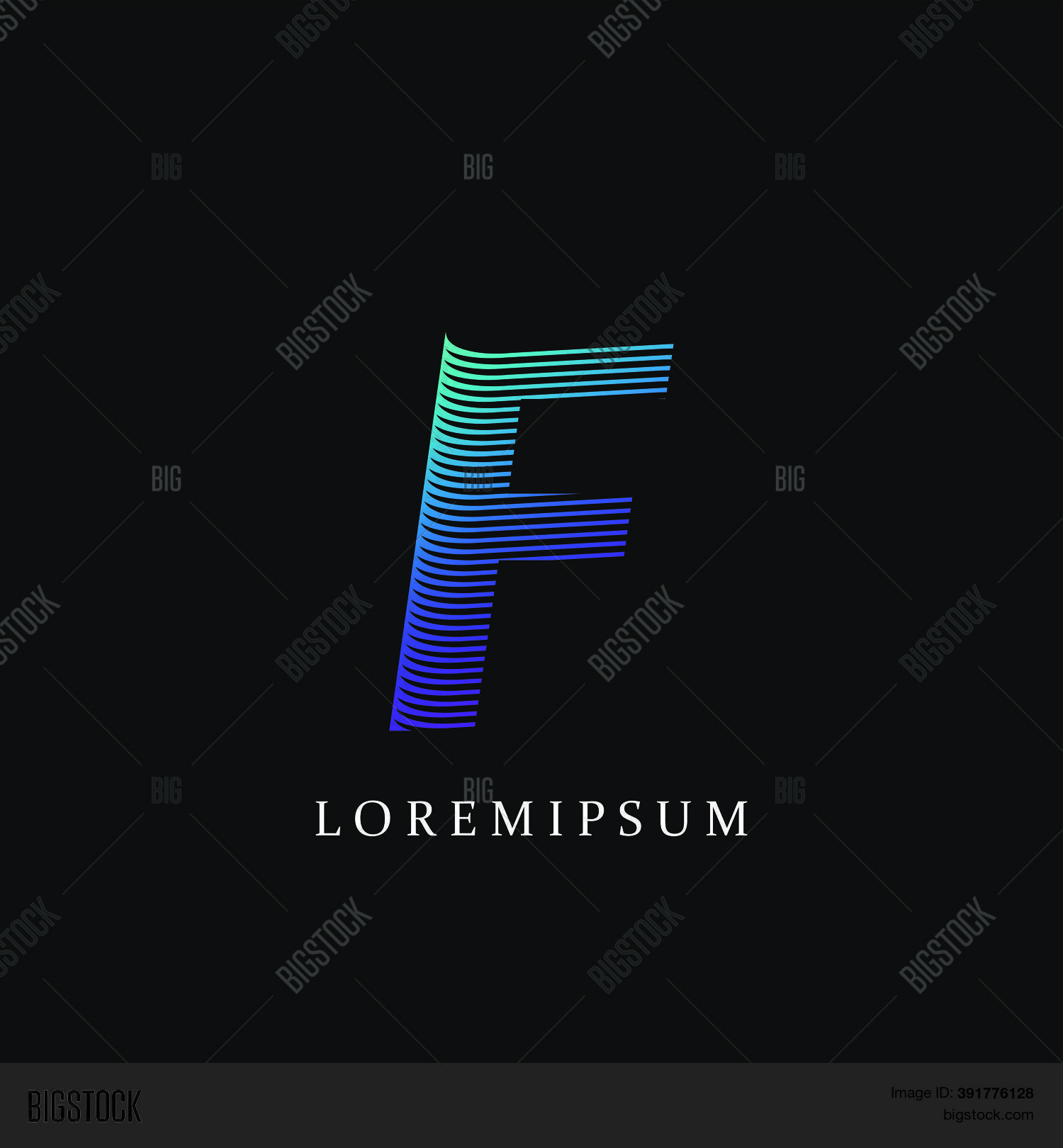 Line Stripes Letter F Vector & Photo (Free Trial) | Bigstock