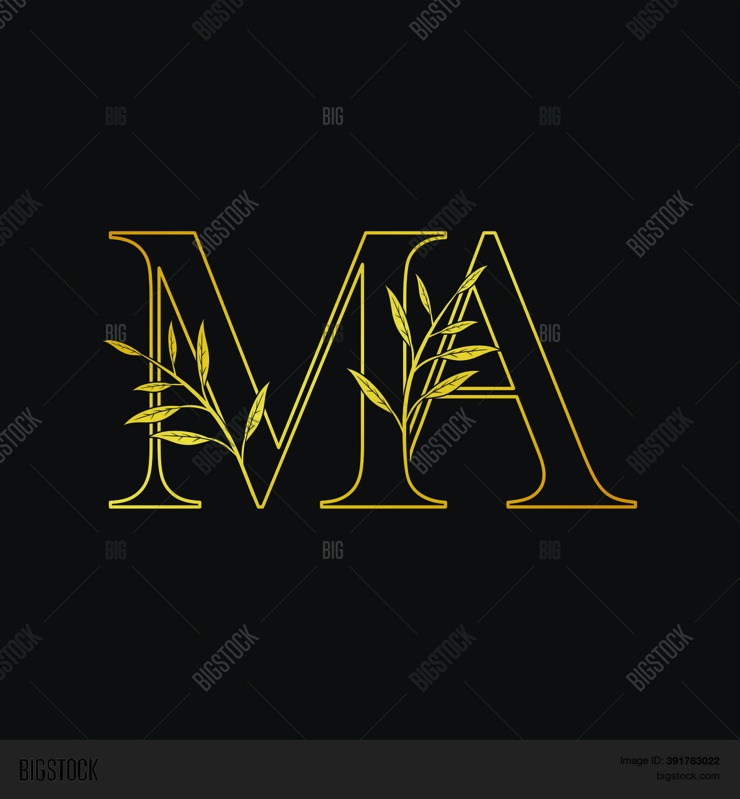 Golden Initial M , Ma Vector & Photo (Free Trial) | Bigstock