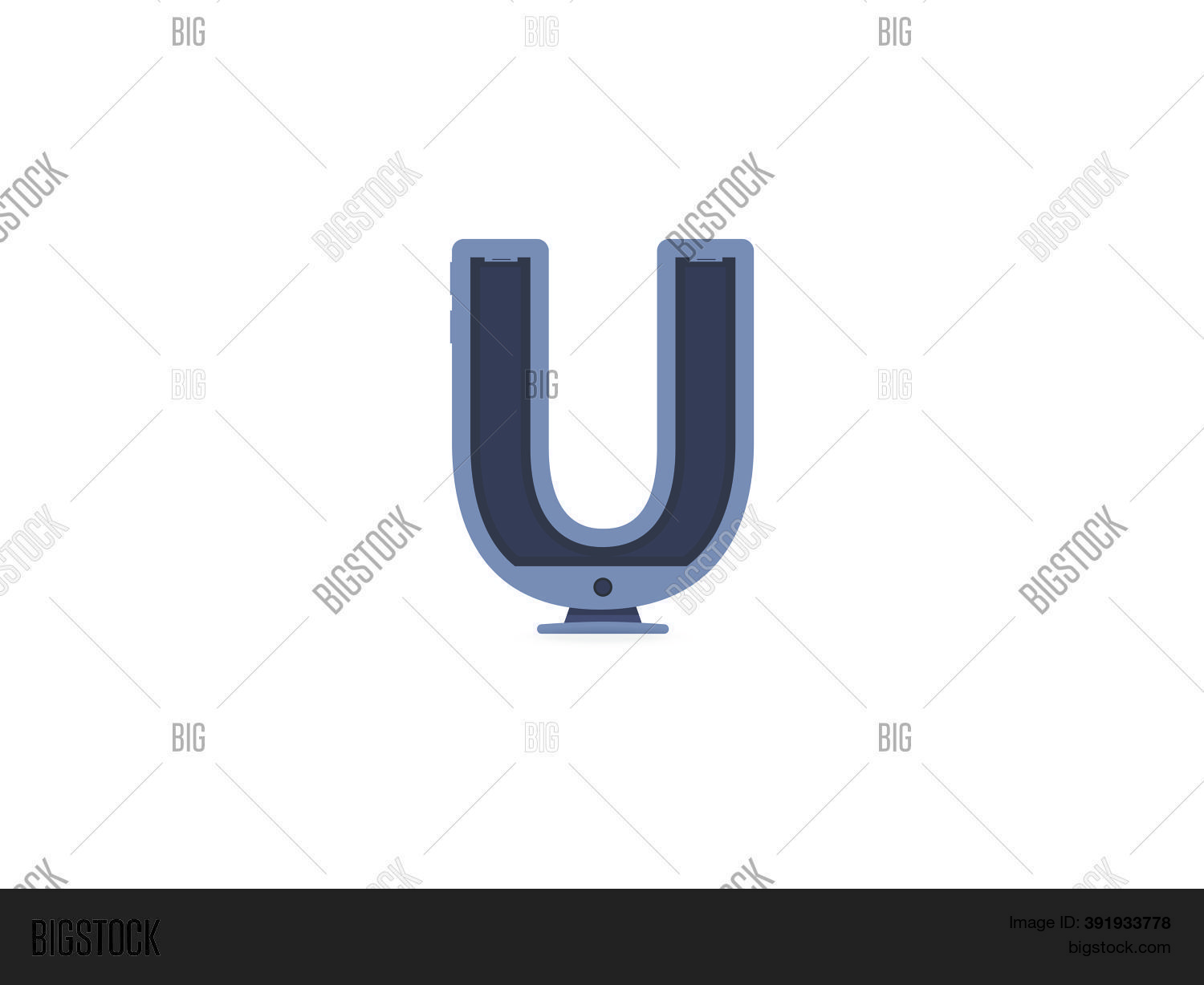 U Letter Technology Vector & Photo (Free Trial) | Bigstock