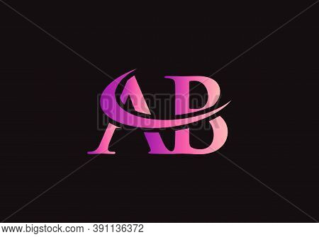 Ab Logo Design Purple Vector & Photo (Free Trial) | Bigstock