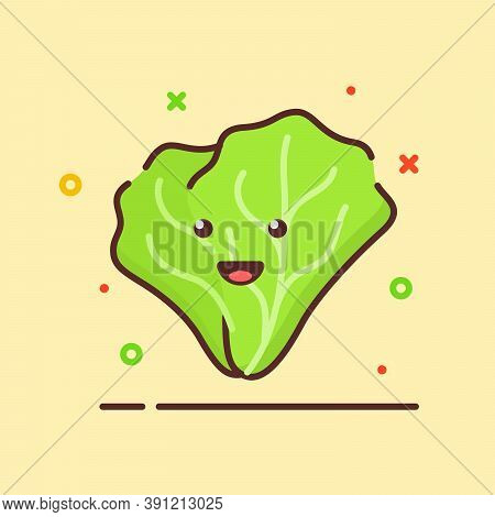 Lettuce Cute Mascot Vector & Photo (Free Trial) | Bigstock